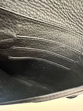 Danier | Bags | Danier Leather Black Pebbled Leather Travel Wallet ...